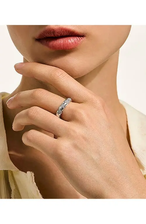 John Hardy Naga Sterling & Diamond Band Ring