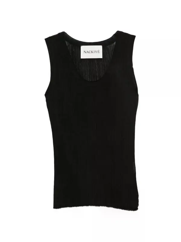 NACKIYE Ribbed Sheer Top
