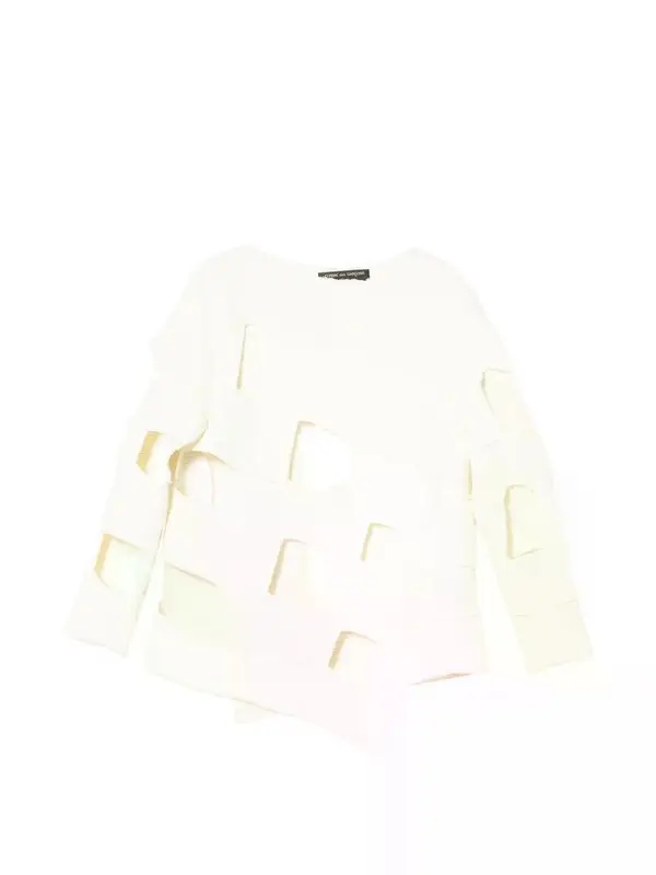 Comme Des Garçons Cut-out Long Sleeve Sweater - Neutrals