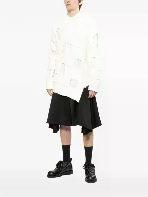 Comme Des Garçons Cut-out Long Sleeve Sweater - Neutrals
