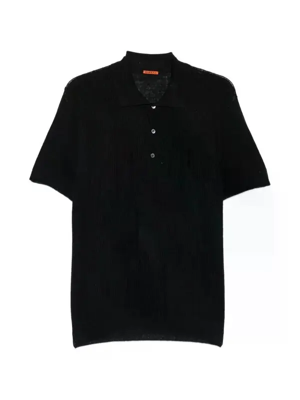 Barena Venezia Ribbed Polo Shirt - Black
