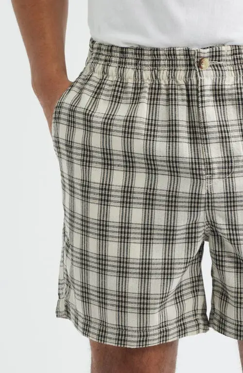 925 ORIGINALS Plaid Elastic Waist Shorts