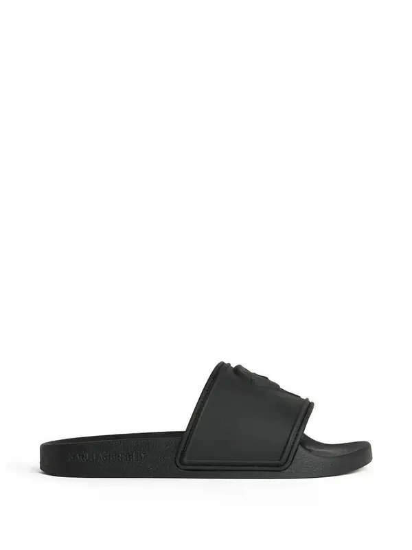 Karl Lagerfeld Kondo 2.0 Embossed Slides - Black
