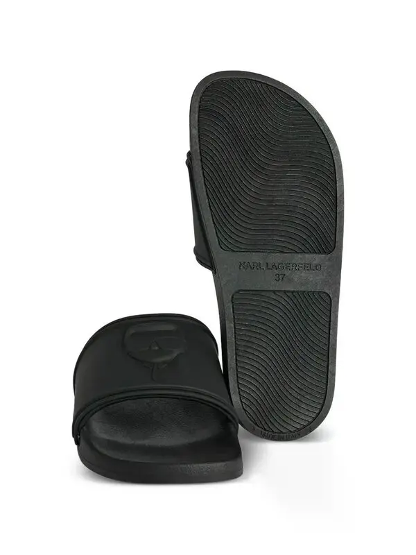 Karl Lagerfeld Kondo 2.0 Embossed Slides - Black