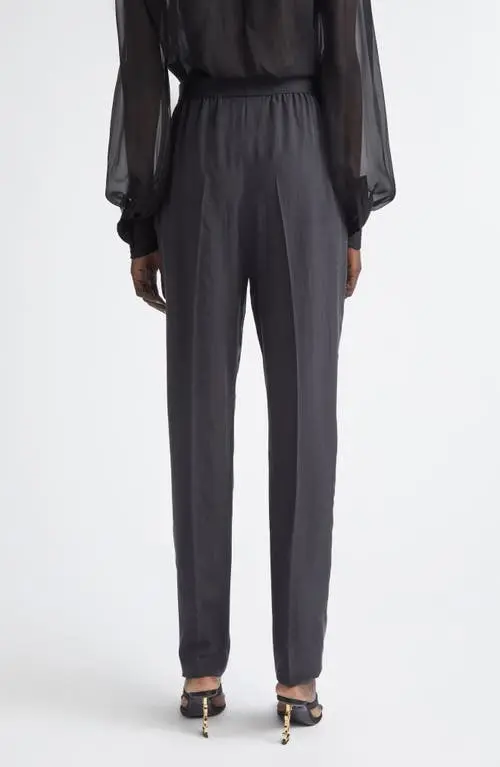 Saint Laurent Tailored Silk Straight Leg Pants