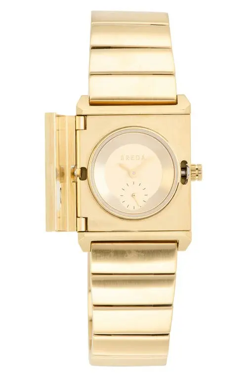 BREDA Pulse Locket Tank Bracelet Watch - Gold