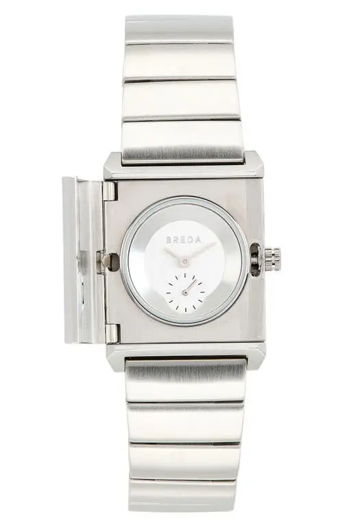 BREDA Pulse Locket Tank Bracelet Watch - Silver
