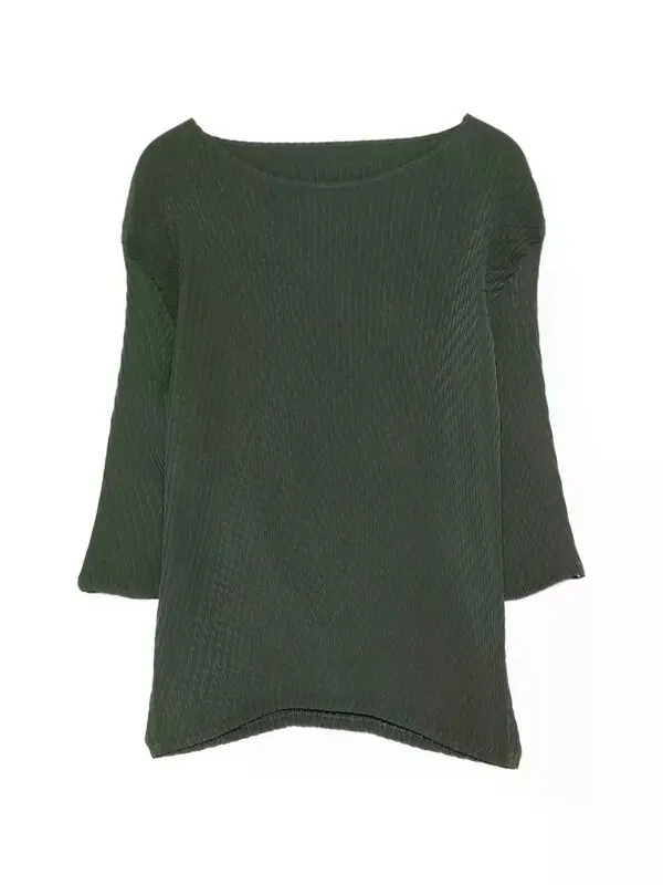 Issey Miyake Plissé-effect Top - Green