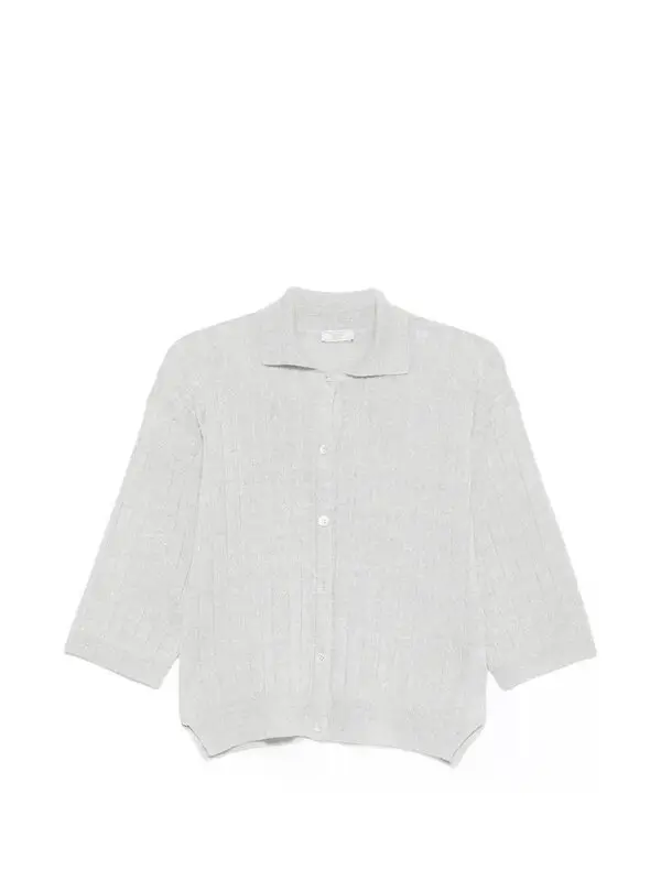 Peserico Ribbed-knit Cardigan - Grey