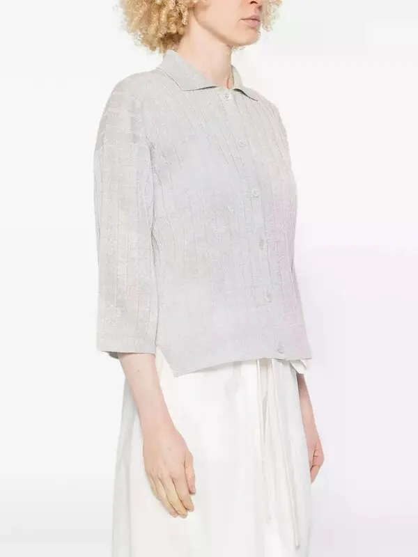 Peserico Ribbed-knit Cardigan - Grey