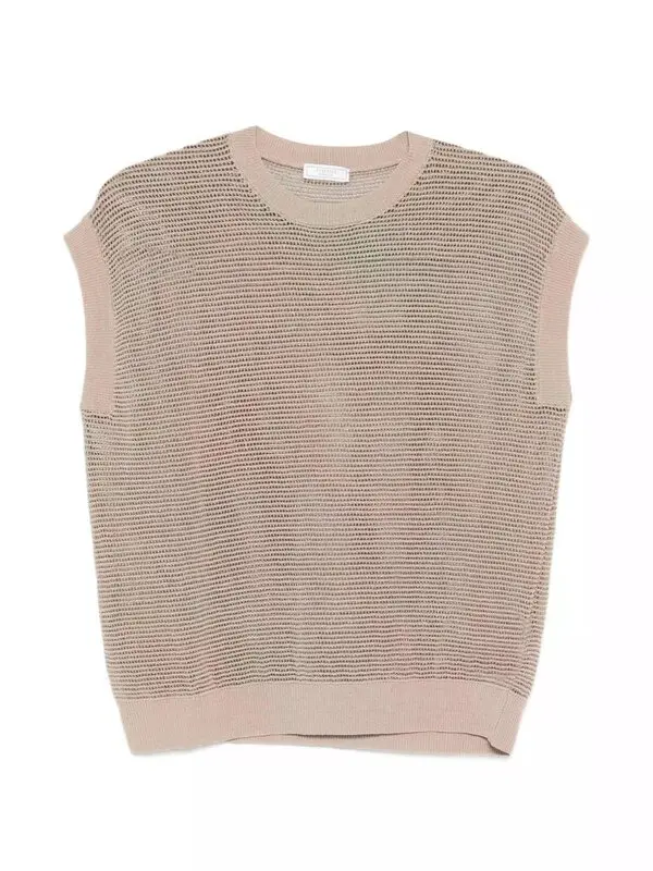 Peserico Open-knit Sleeveless Top