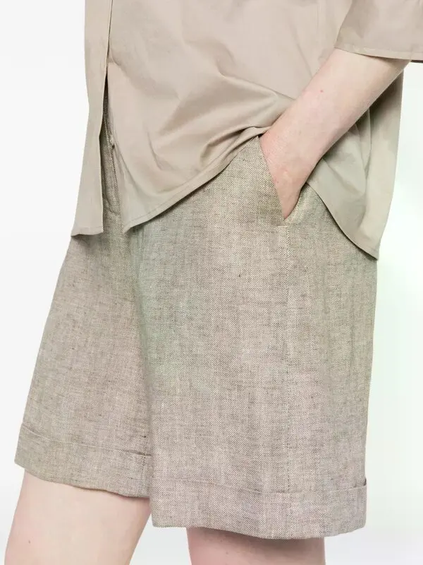 Peserico Concealed-fastening Shorts - Brown