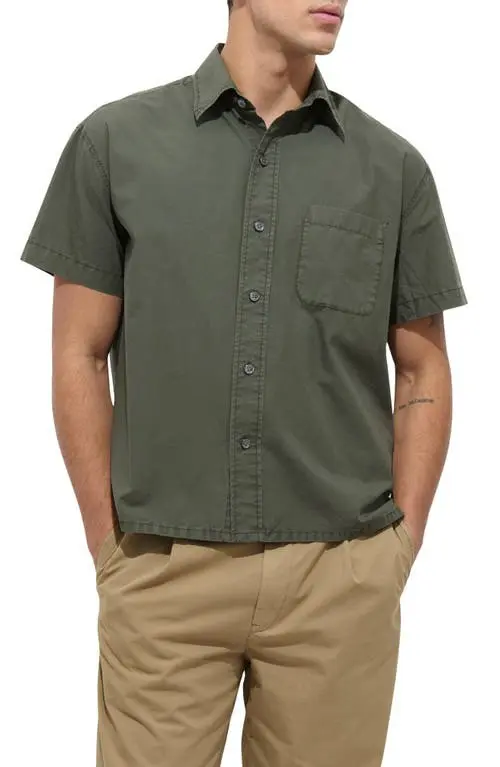 ALEX MILL Franklin Short Sleeve Cotton Poplin Button-up Shirt