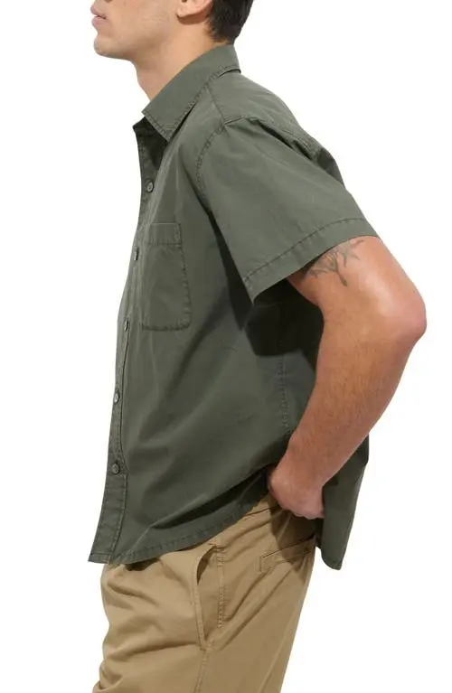 ALEX MILL Franklin Short Sleeve Cotton Poplin Button-up Shirt