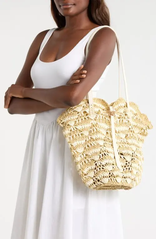 Sam Edelman Laylah Raffia Tote - Ivory