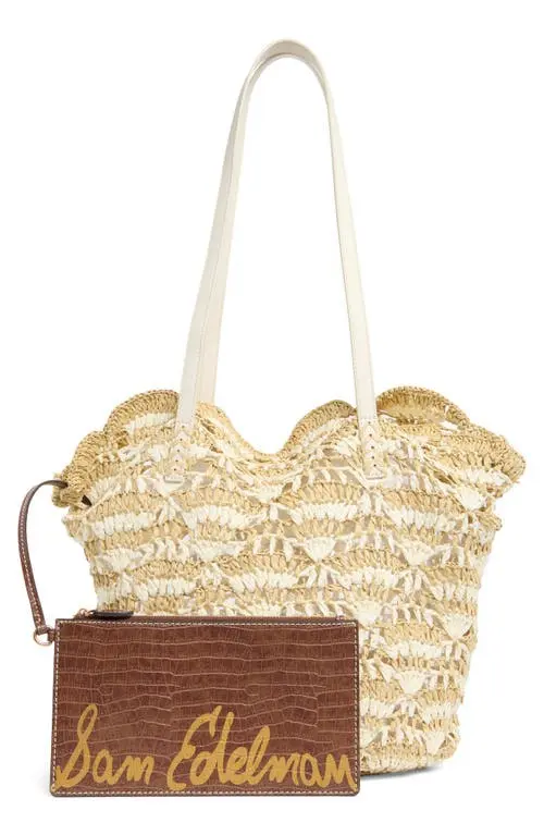 Sam Edelman Laylah Raffia Tote - Ivory