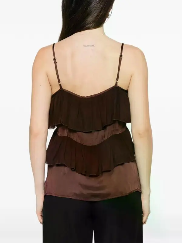 Dixie Ruffled Blouse - Brown