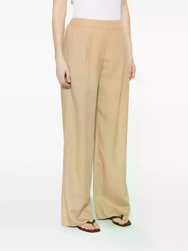 Dixie Pleated Wide-leg Trousers - Neutrals