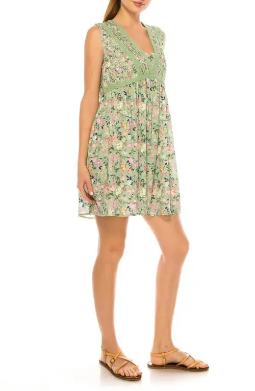 A COLLECTIVE STORY Floral Print Babydoll Minidress