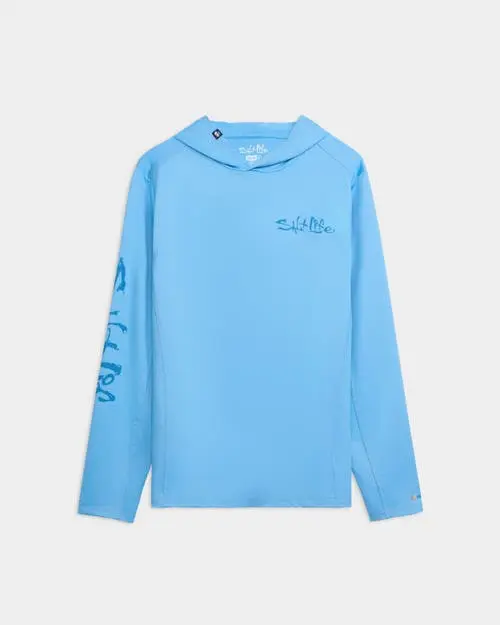 SALT LIFE Upwell 2.0 Perforated Hoodie - Azure Blue