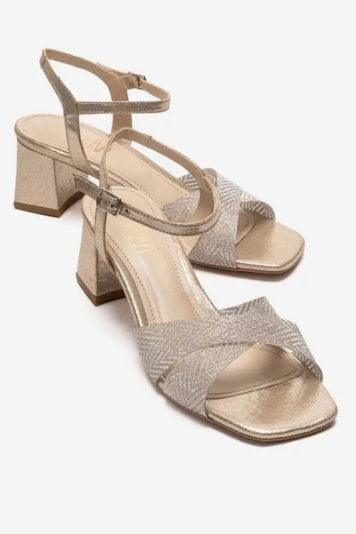 PROLOGUE SHOES Milagro Block Heel Sandal - Gold