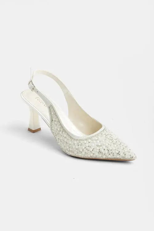 PROLOGUE SHOES Netto Slingback Pump - Ivory