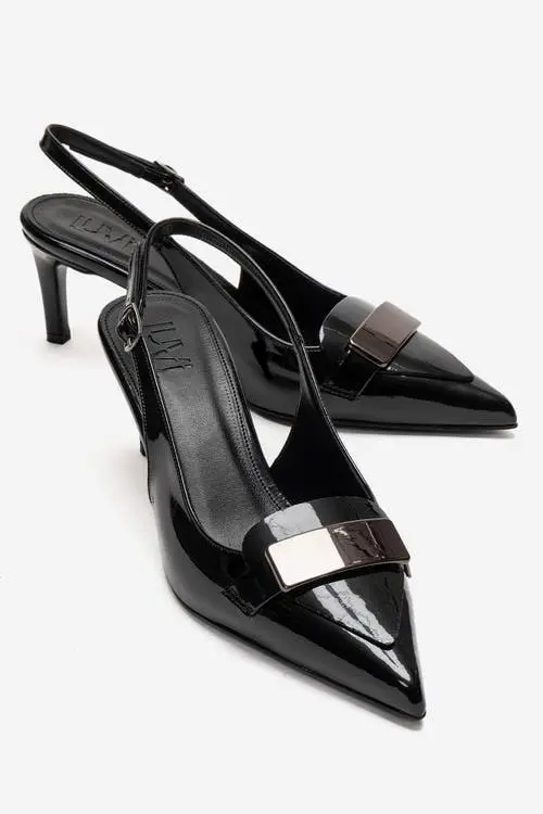 PROLOGUE SHOES Sollenne Stiletto Slingback Pumps - Black