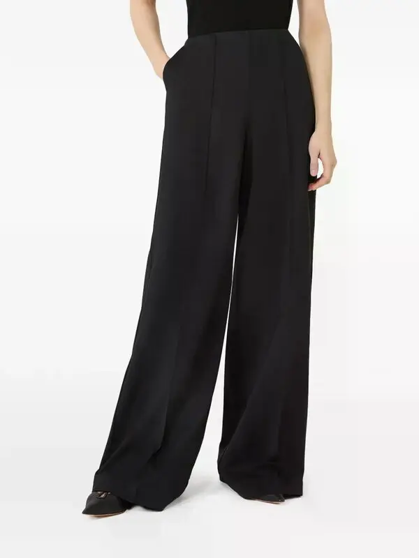 Max Mara Pleated Palazzo Pants - Black