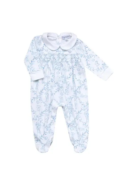 NELLAPIMA Bears Trellace Smocked Footie - Blue