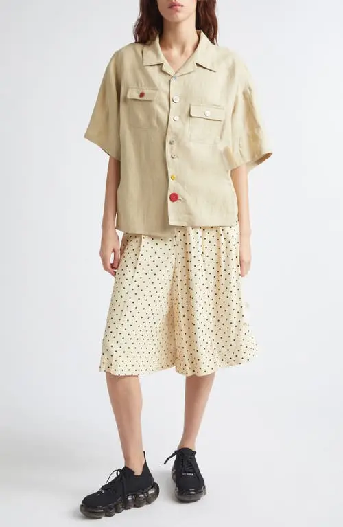 Undercover Asymmetric Linen Camp Shirt