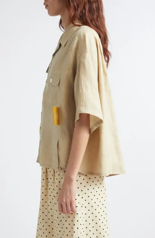 Undercover Asymmetric Linen Camp Shirt