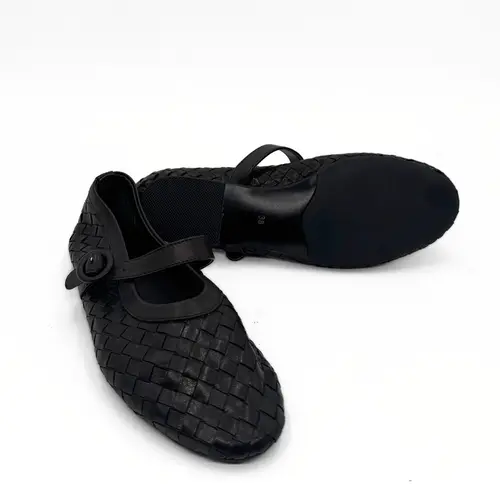 AMIE RAFA Rena Woven Mary Janes - Black