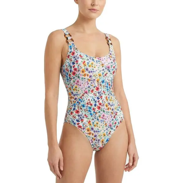 CHANGE OF SCENERY Tank Ring Trim One-piece Swimsuit - Wildflower Patch