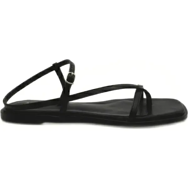 AMIE RAFA Asymmetric T-strap Sandal - Black