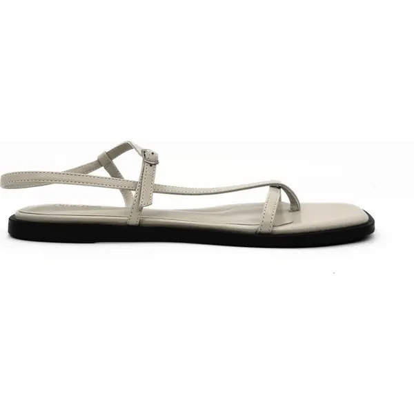 AMIE RAFA Maxy Asymmetric T-strap Sandal - Bone