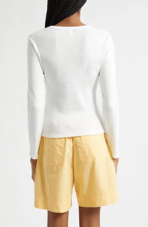 LESET Nando Knit Long Sleeve Top - White