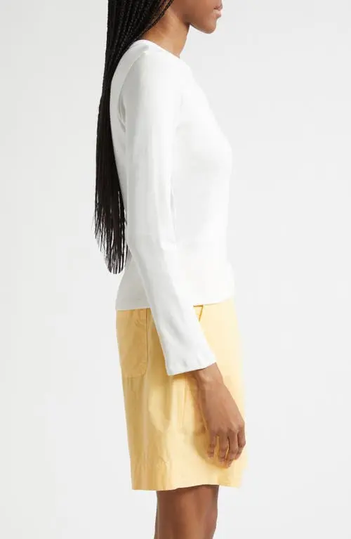 LESET Nando Knit Long Sleeve Top - White