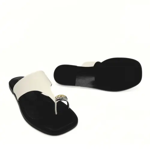 AMIE RAFA Cece Thong Sandals - Bone