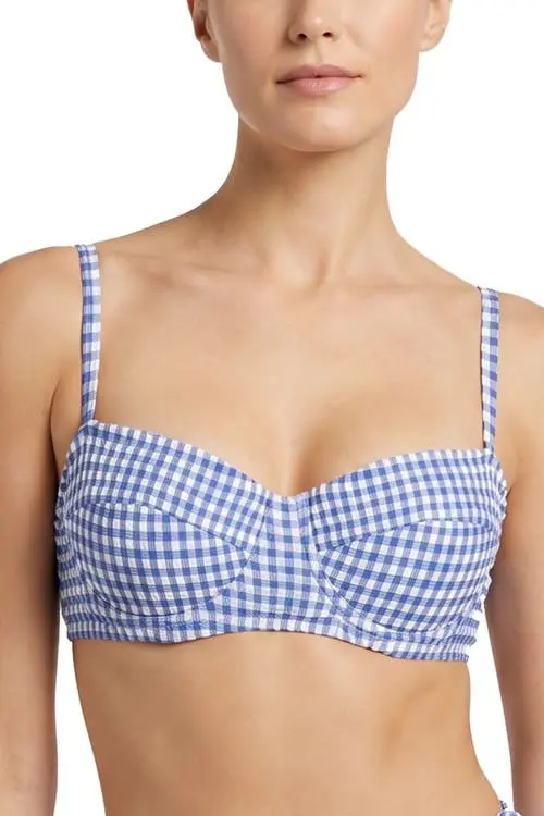 CHANGE OF SCENERY Nellie Underwire Balconette Bikini Top - Bluebell Gingham