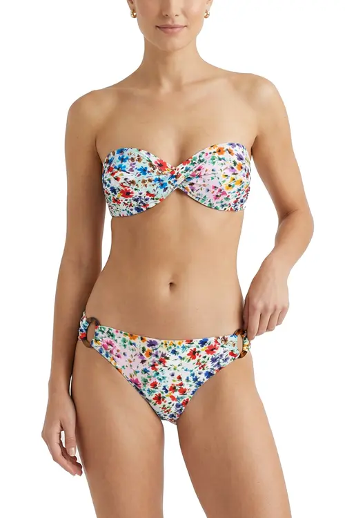 CHANGE OF SCENERY Loryn Twist Bandeau Bikini Top - Wildflower Patch