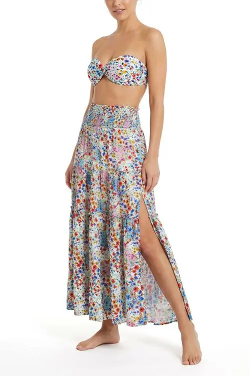 CHANGE OF SCENERY Loryn Twist Bandeau Bikini Top - Wildflower Patch