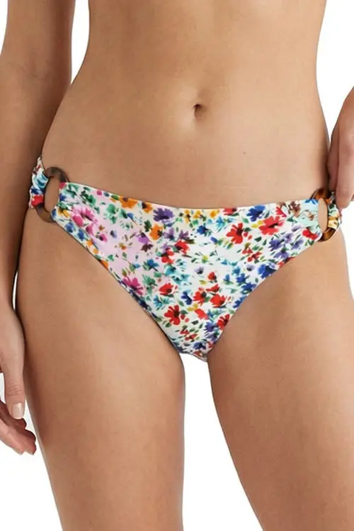 CHANGE OF SCENERY Ring Trim Low-rise Hipster Bikini Bottom - Wildflower Patch