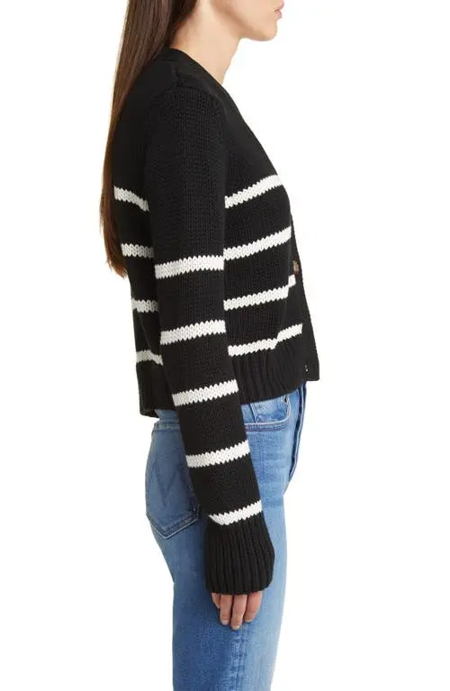 LA LIGNE Marina Stripe Cardigan - Black/cream
