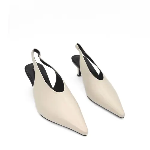 AMIE RAFA Alix Slingback Pumps - Bone