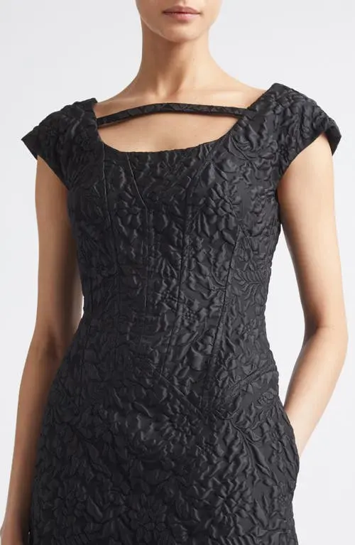 EMILIA WICKSTEAD Pesca Embossed Cloqué Cocktail Dress