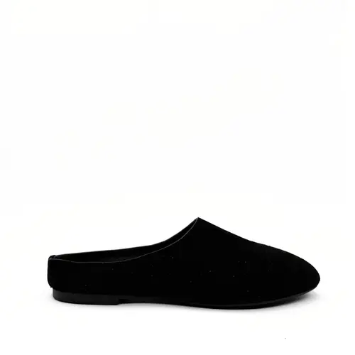 AMIE RAFA Blade Suede Mules - Black