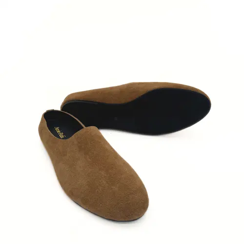 AMIE RAFA Blade Suede Mules - Taupe