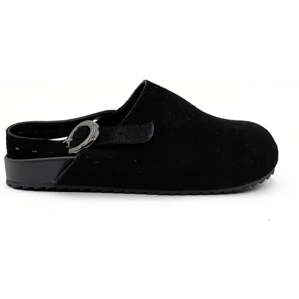 AMIE RAFA Toni Suede Clogs - Black
