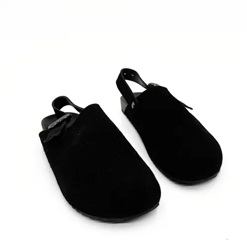 AMIE RAFA Toni Suede Clogs - Black