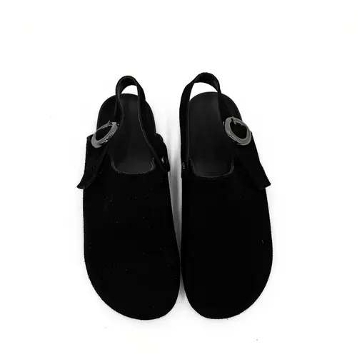 AMIE RAFA Toni Suede Clogs - Black